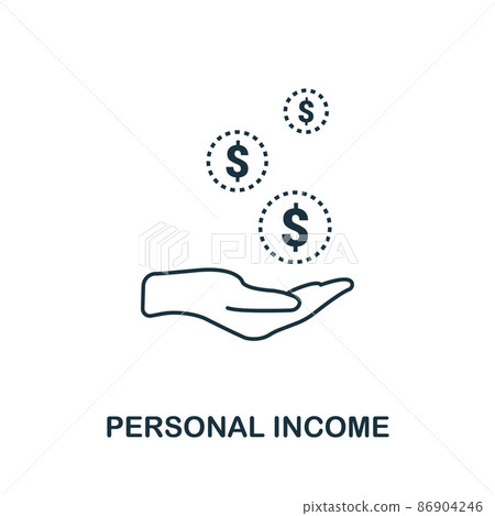 Personal Income outline icon. Thin line style... - Stock Illustration ...