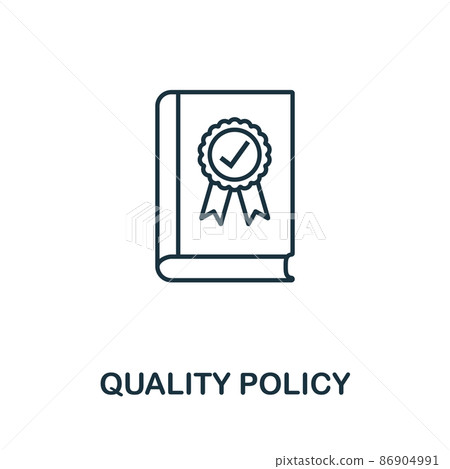 Quality Policy icon outline style. Thin line... - Stock Illustration ...