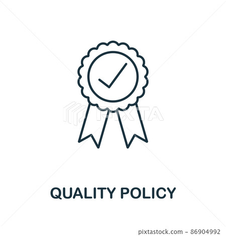 Quality Policy icon outline style. Thin line... - Stock Illustration ...