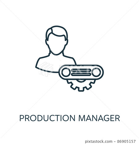 Production Manager outline icon. Thin line... - Stock Illustration ...