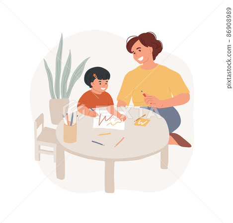 Baby scribbling isolated cartoon vector... - Stock Illustration ...