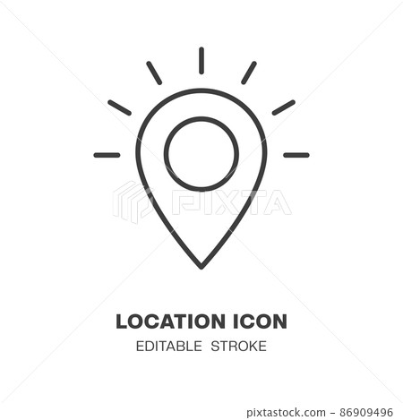 Location line icon Vector illustration Editable... - Stock Illustration ...
