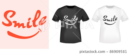 Smile t-shirt, design for tee print, applique,... - Stock Illustration ...