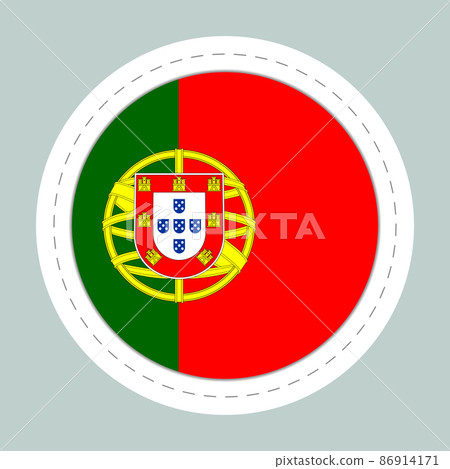 Sticker ball with flag of Portugal. Round...-插圖素材 [86914171] - PIXTA圖庫