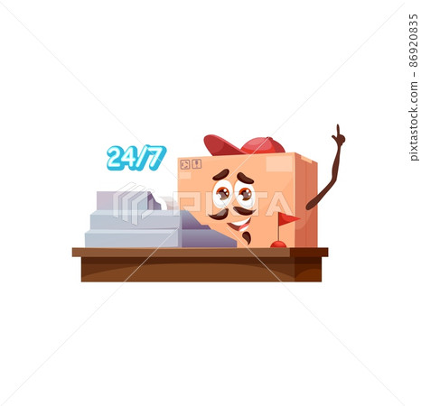 Cartoon package cardboard box character,... - Stock Illustration ...