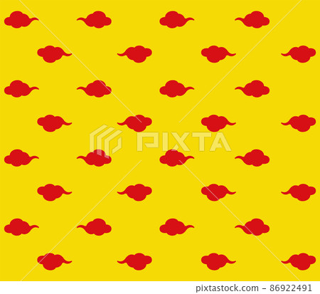Illustration of red cloud pattern drawn on... - Stock Illustration ...