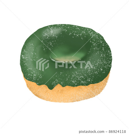 Matcha donut illustration - Stock Illustration [86924118] - PIXTA