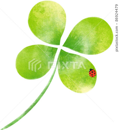 Illustration of a ladybug on a four-leaf clover - Stock Illustration ...