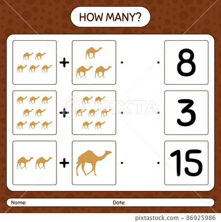 How many counting game with camel. worksheet... - Stock Illustration ...