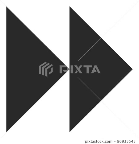 Double right pointing black arrow. Fast forward...-插圖素材 [86933545 ...