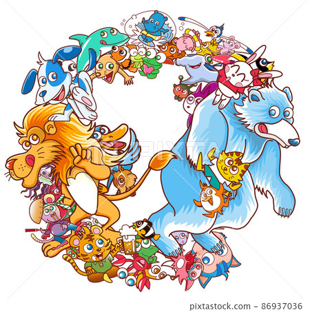Large set of animals, image drawing - Stock Illustration [86937036] - PIXTA