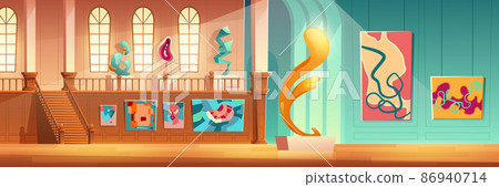 Contemporary art exhibition cartoon vector concept - Stock Illustration ...
