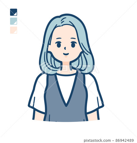 Bust-up cut of a young woman wearing a... - Stock Illustration ...