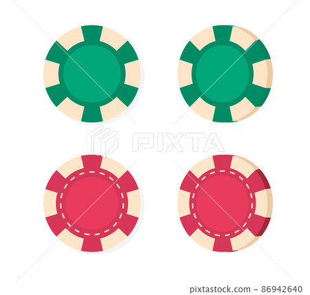 Chips casino vector or poker gambling coins red... - Stock Illustration ...