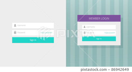 Login page form ui web box with username and... - Stock Illustration ...