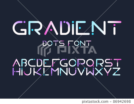 English alphabet gradient letters flat vector set - Stock Illustration ...