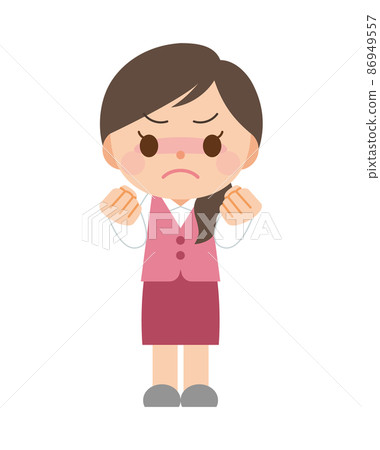 Angry receptionist woman - Stock Illustration [86949557] - PIXTA