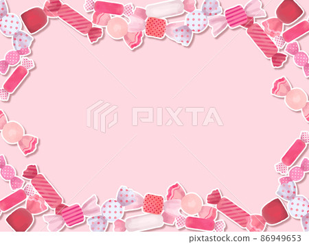 Pink candy illustration frame - Stock Illustration [86949653] - PIXTA