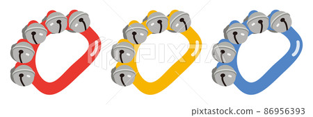3 sets of tin instruments used in kindergartens... - Stock Illustration ...