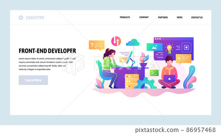 Vector web site design template. Software... - Stock Illustration ...