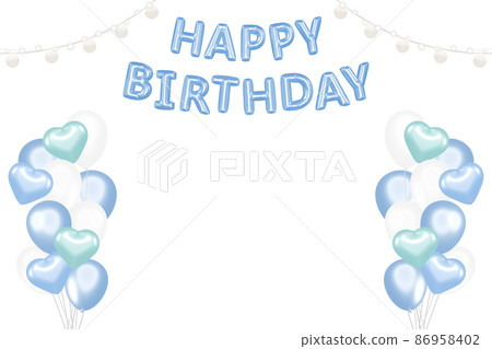HAPPY BIRTHDAY balloon frame heart - Stock Illustration [86958402] - PIXTA
