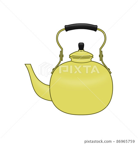 Light yellow kettle - Stock Illustration [86965759] - PIXTA
