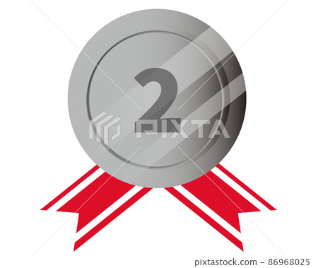 Silver medal illustration 2nd place Silver / Icon - Stock Illustration ...