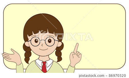 One point advice for female students with round... - Stock Illustration ...