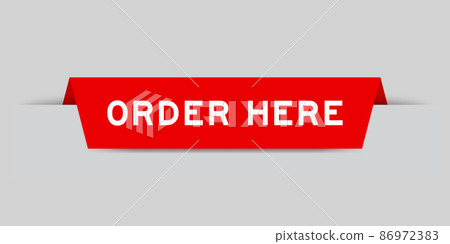 Red color inserted label with word order here... - Stock Illustration ...
