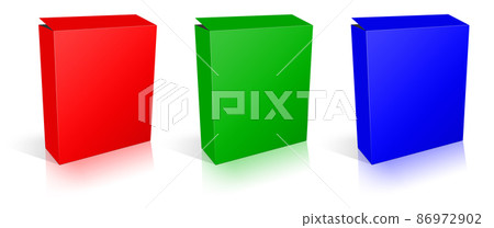 Three RGB Software Boxes blank template red,... - Stock Illustration ...