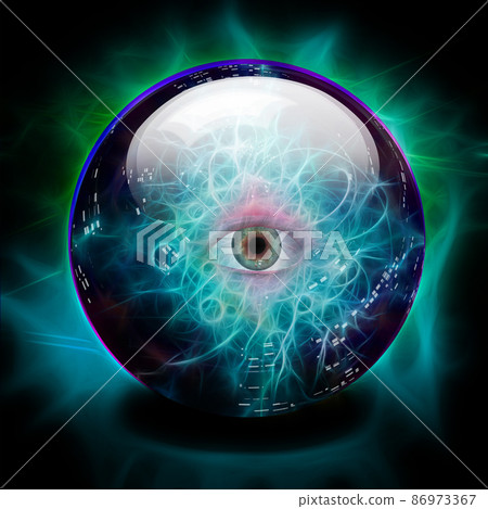 Crystal Ball with all seeing eye - Stock Illustration [86973367] - PIXTA