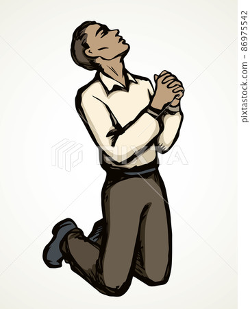Vector image of the praying person - Stock Illustration [86975542] - PIXTA