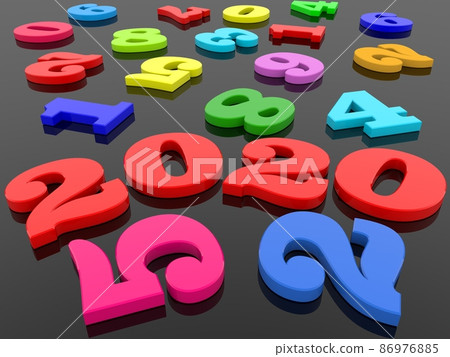 2020 concept between numbers on a black background - Stock Illustration ...