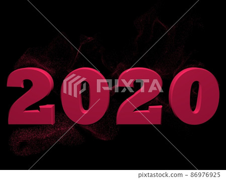 2020 concept on black background - Stock Illustration [86976925] - PIXTA