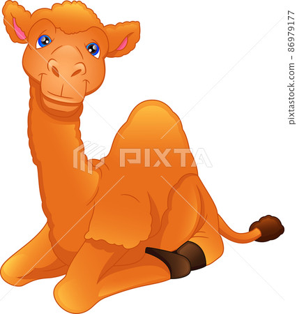 cute camel cartoon on a white background - Stock Illustration [86979177 ...