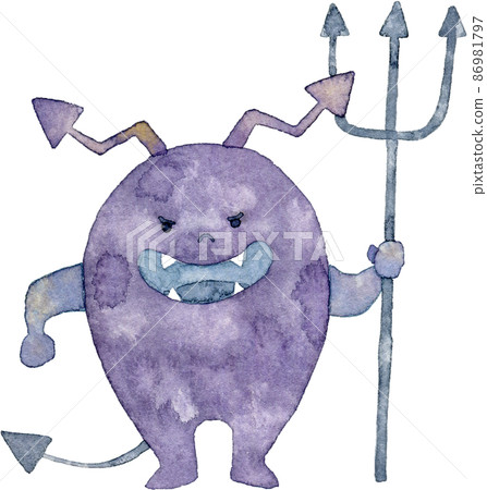 Illustration of caries bacteria with a spear... - Stock Illustration ...