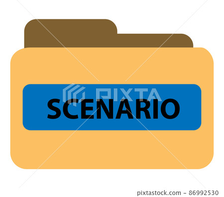 Scenario folder icon on white background. film... - Stock Illustration ...