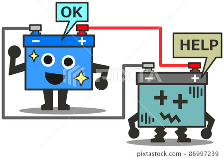 Illustration of connecting a defective battery... - Stock Illustration ...