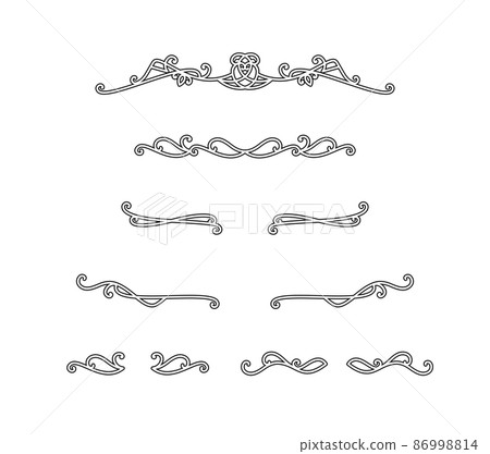 Vector material set of simple line decoration... - Stock Illustration ...