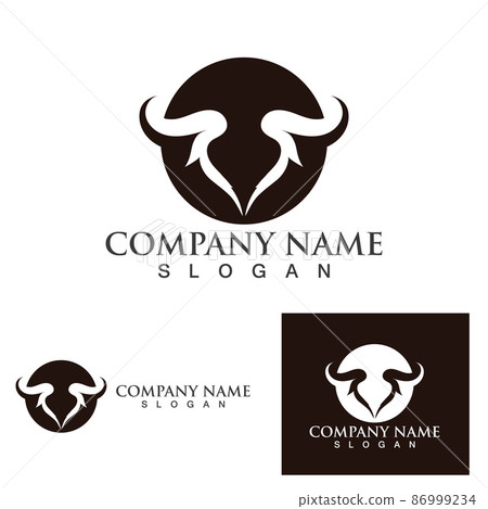 Cow Horn Logo Template vector icon - Stock Illustration [86999234] - PIXTA