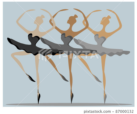 three beautiful ballerinas. Three gentle Ladies... - Stock Illustration ...