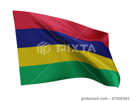 3d illustration flag of Mauritius. Mauritian... - Stock Illustration ...
