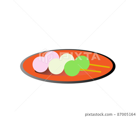 Vector illustration of three-color dumplings on... - Stock Illustration ...