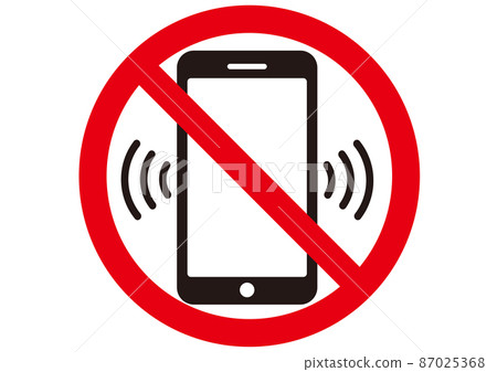 Mobile phone, smartphone, prohibition, use... - Stock Illustration ...