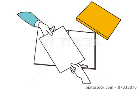 Handing over documents at work - Stock Illustration [87033876] - PIXTA