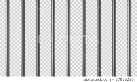 Realistic prison metal bars. Prison fence. Jail...-插圖素材 [87056286 ...