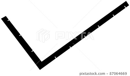 Convenient L-shaped ruler silhouette material - Stock Illustration ...