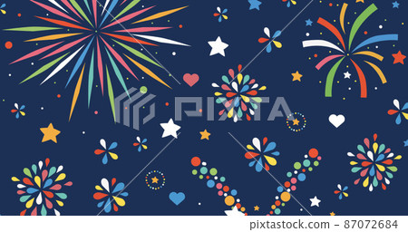 Image of multi coloured fireworks exploding... - Stock Illustration ...