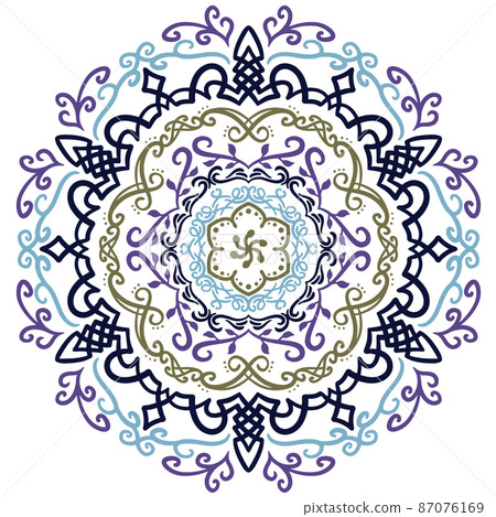Mandala art (calligraphy, flowers, vines) - Stock Illustration ...