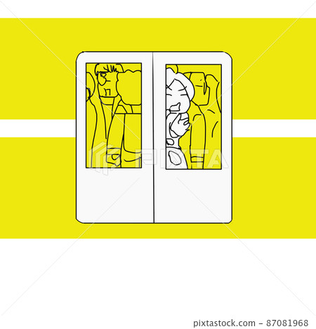 crowded train - Stock Illustration [87081968] - PIXTA